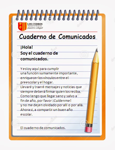Preescolar "Los Cedros" Valera: ¿Qué es el cuaderno de comunicados?
