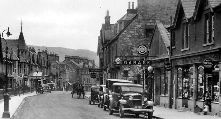 Tour Scotland: Old Photograph Garage Pitlochry Perthshire Scotland
