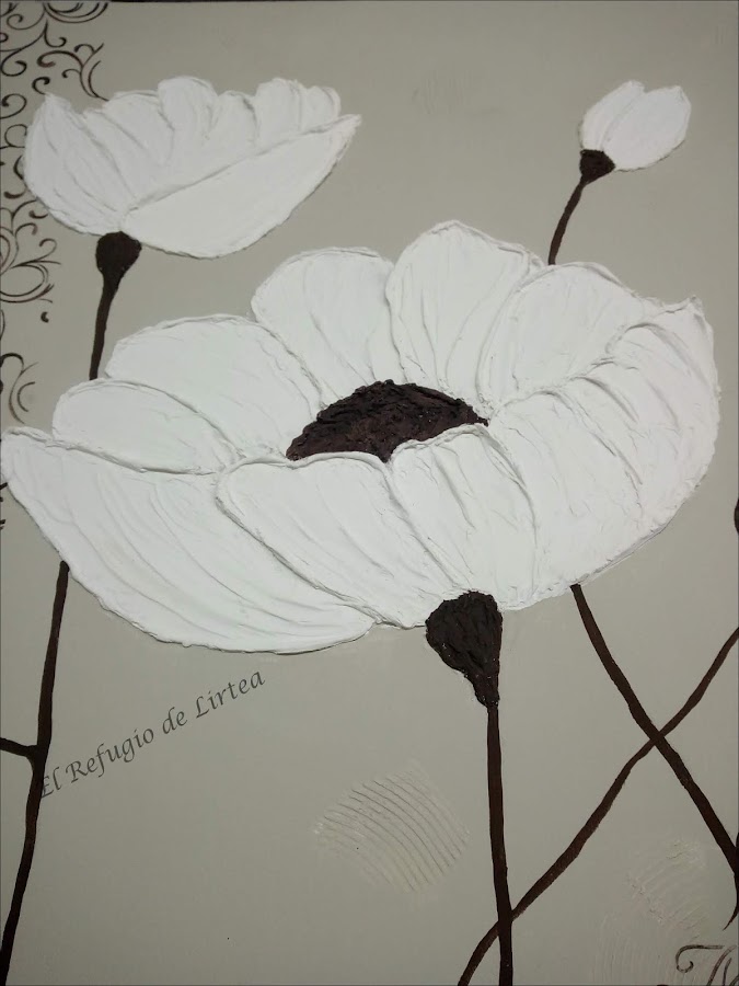 Cuadro con flores en relieve | Manualidades