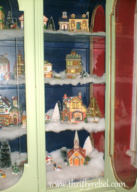 Our Christmas Village Display Cabinet - Color Me Thrifty