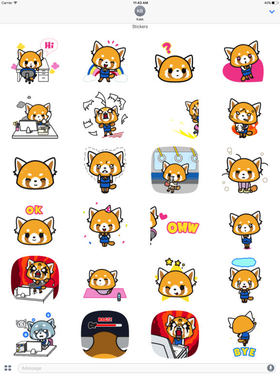 Aggretsuko Facebook Stickers