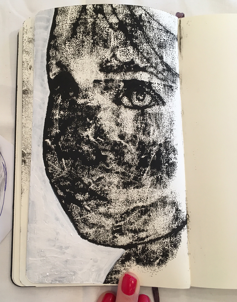 Linear Monoprint Portraits
