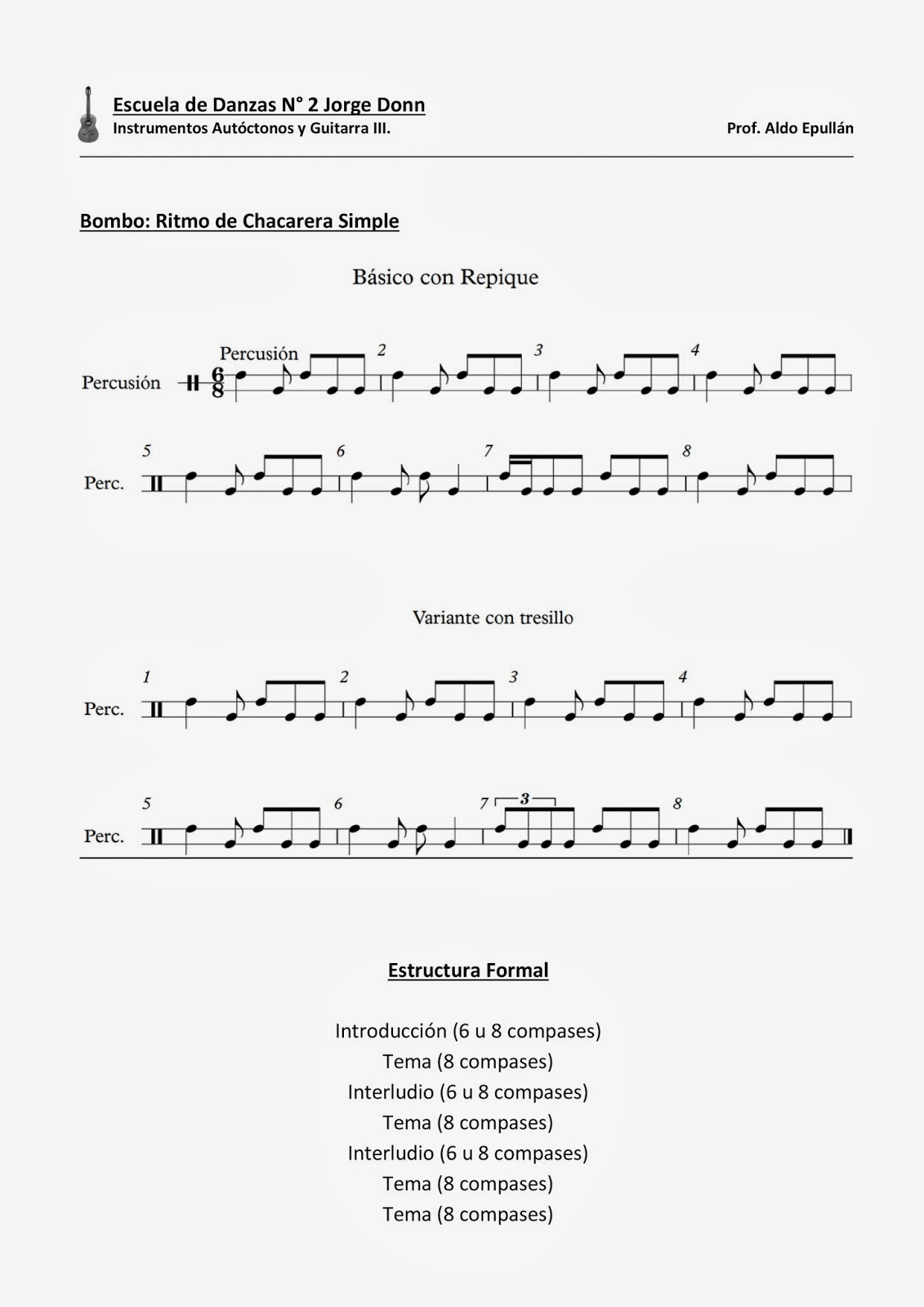 Material para descargar...........: Chacarera Simple. Acompañamiento ...