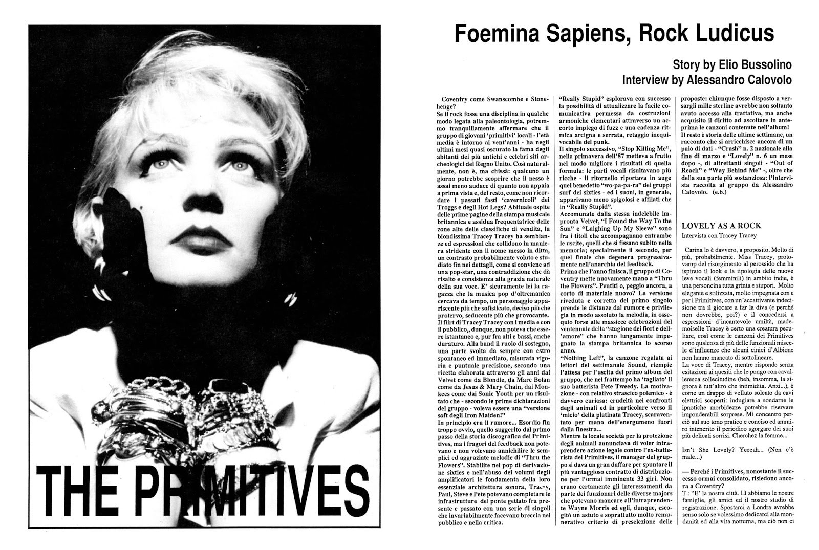 Lansure's Music Paraphernalia: THE PRIMITIVES | TRACY CATTELL | Press Kits