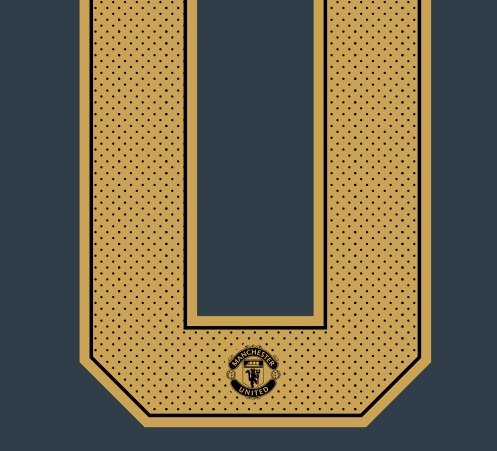 Font Number Football: Font Manchester United 2018-2019 UCL - Third