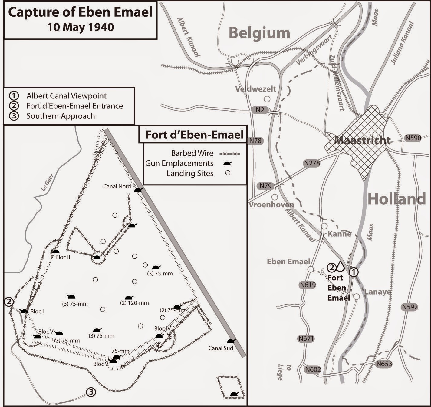 VaubanToMaginot: Fortress Visit Report : Eben Emael : Location