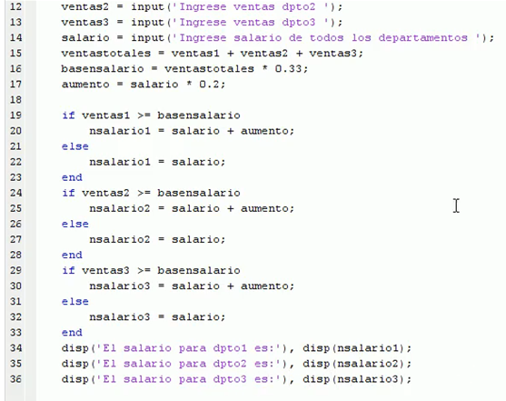 Notas-udea-2015-1: EJEMPLOS DE ALGORITMOS ESTRUCTURAS EN MATLAB sema.6