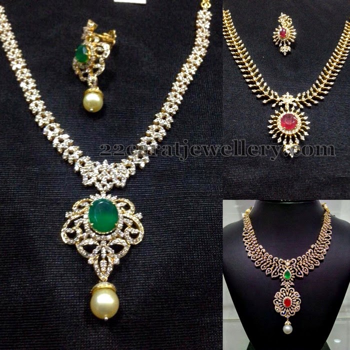 Elegant yet Simple Diamond Necklaces - Jewellery Designs