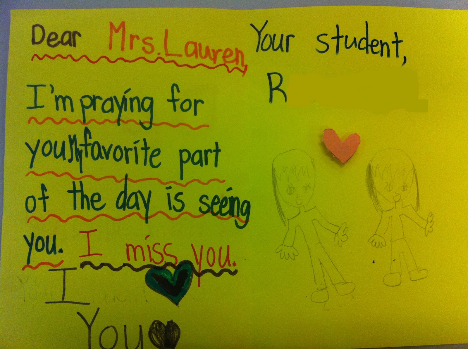 Team Marshall: Sweet Notes From my Sweet Students