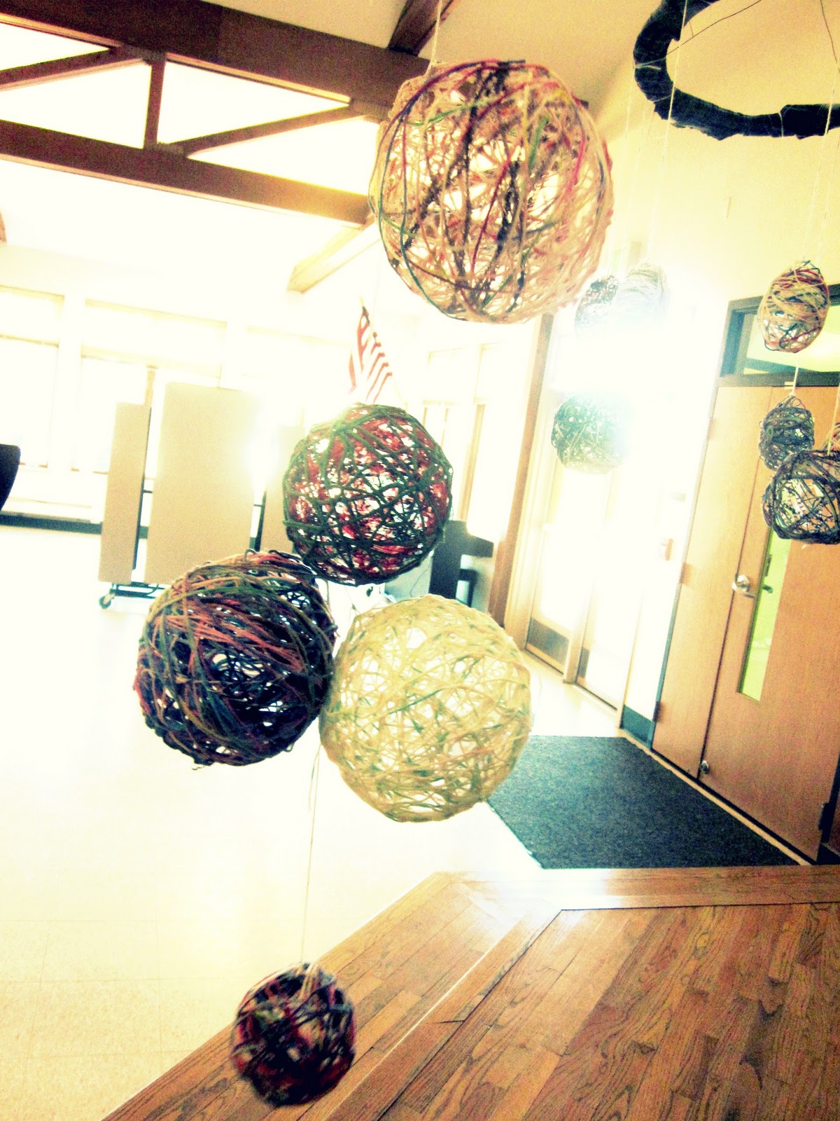 Art is Basic-- Art Teacher Blog: Finished String Ball Mobiles