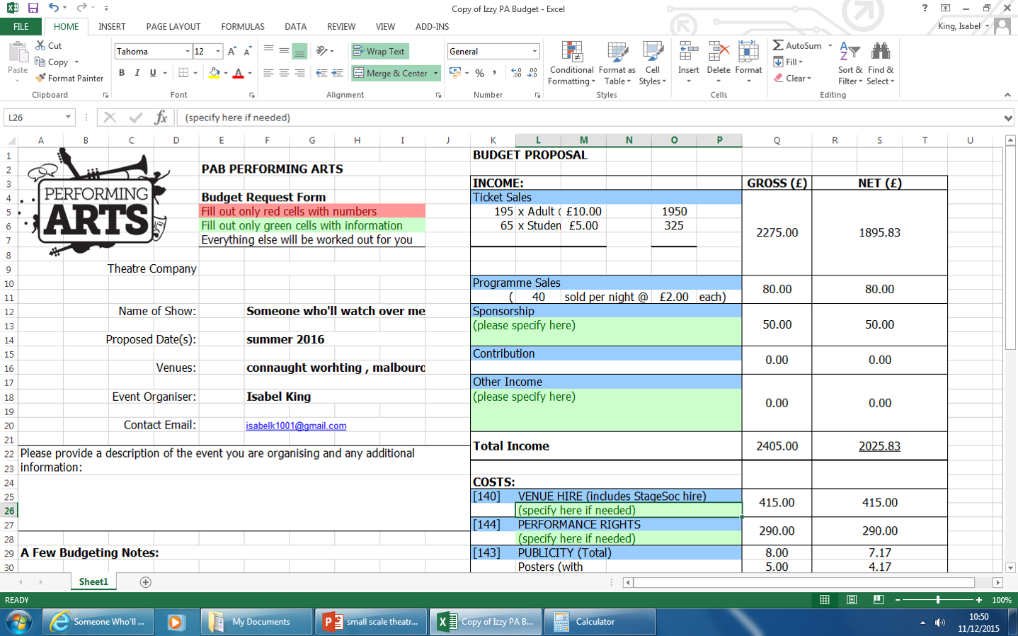 Isabel King Muscial Theatre year 12: Small scale theatre production ...