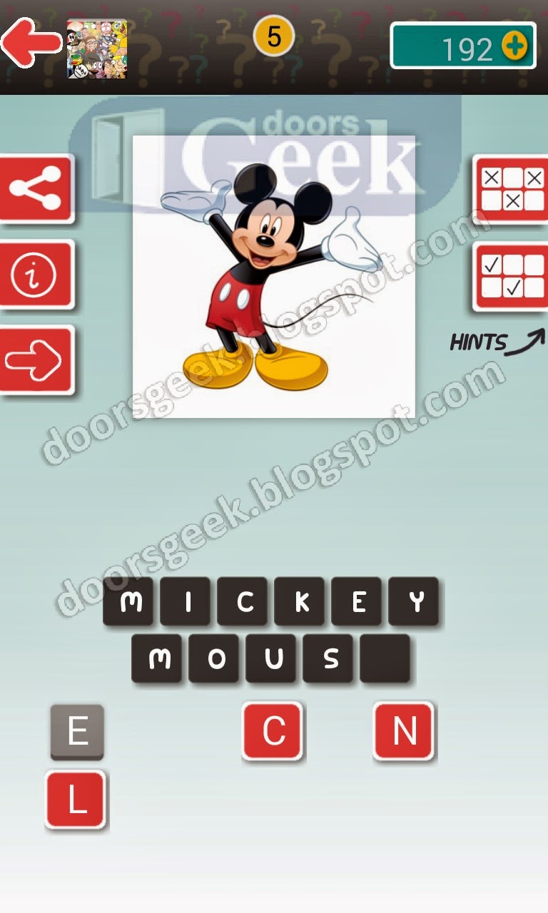 Guess The Cartoon Level 37-5 ~ Doors Geek