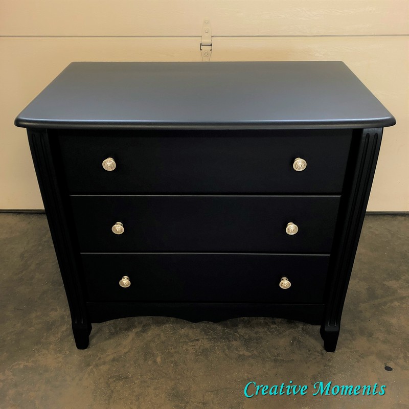 First Custom of 2019 ~ Navy Dresser with Hutch turned Change Table