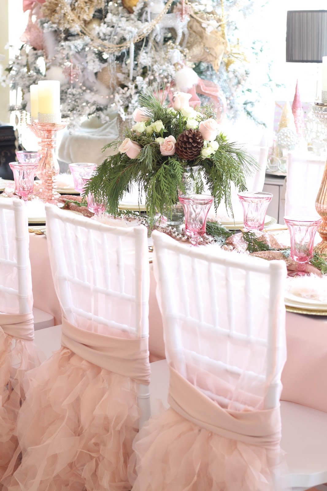 Blushing Christmas Eve Table - Purple Chocolat Home