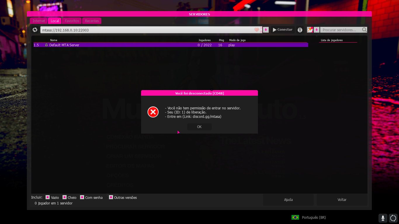 Sistema de WhiteList por ID - MTA Brasil
