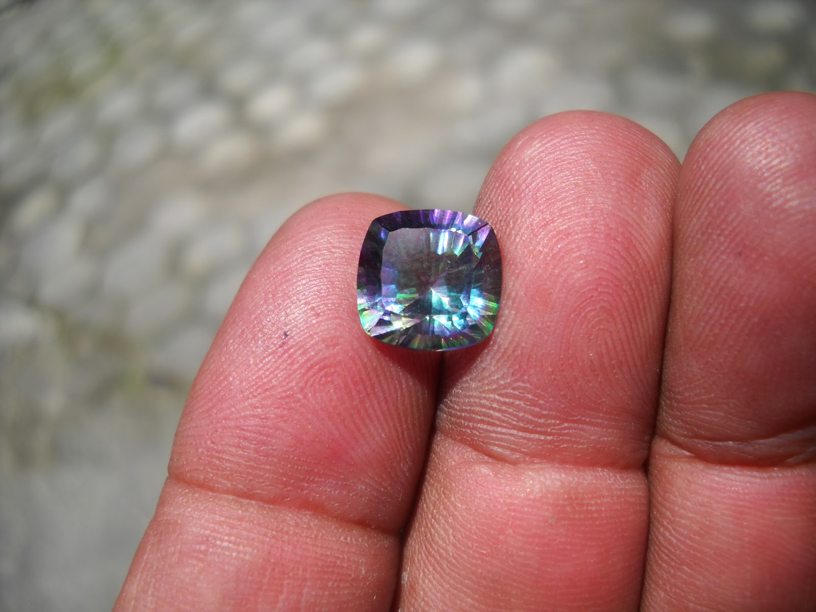Jenis Batu Akik, Batu Cincin, Batu Mulia: (RMQ1) rainbow mystic quartz