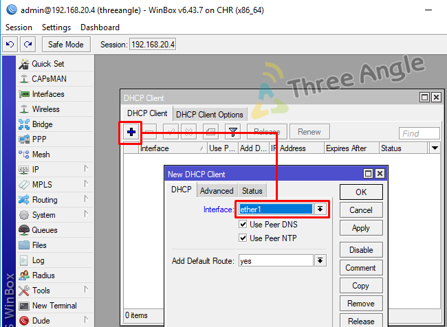 Three Angle Media: Konfigurasi DHCP Client pada Mikrotik Three Angle Media: Konfigurasi DHCP Client pada Mikrotik