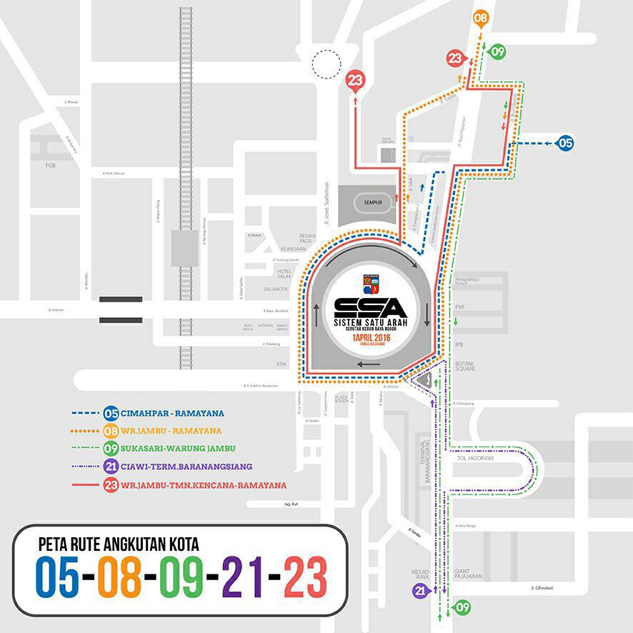Informasi Detail Rute Angkot Bogor terbaru: Sistem Satu Arah Seputar ...