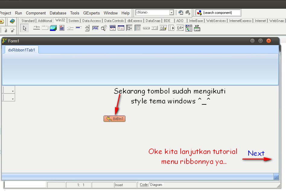 Getting Started with Arduino and Genuino UNO: DELPHI7 :: Cara Membuat Tampilan Ribbon dengan Delphi