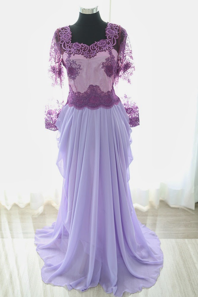 INADE DESIGN: Royal Mauve -Long dress ungu