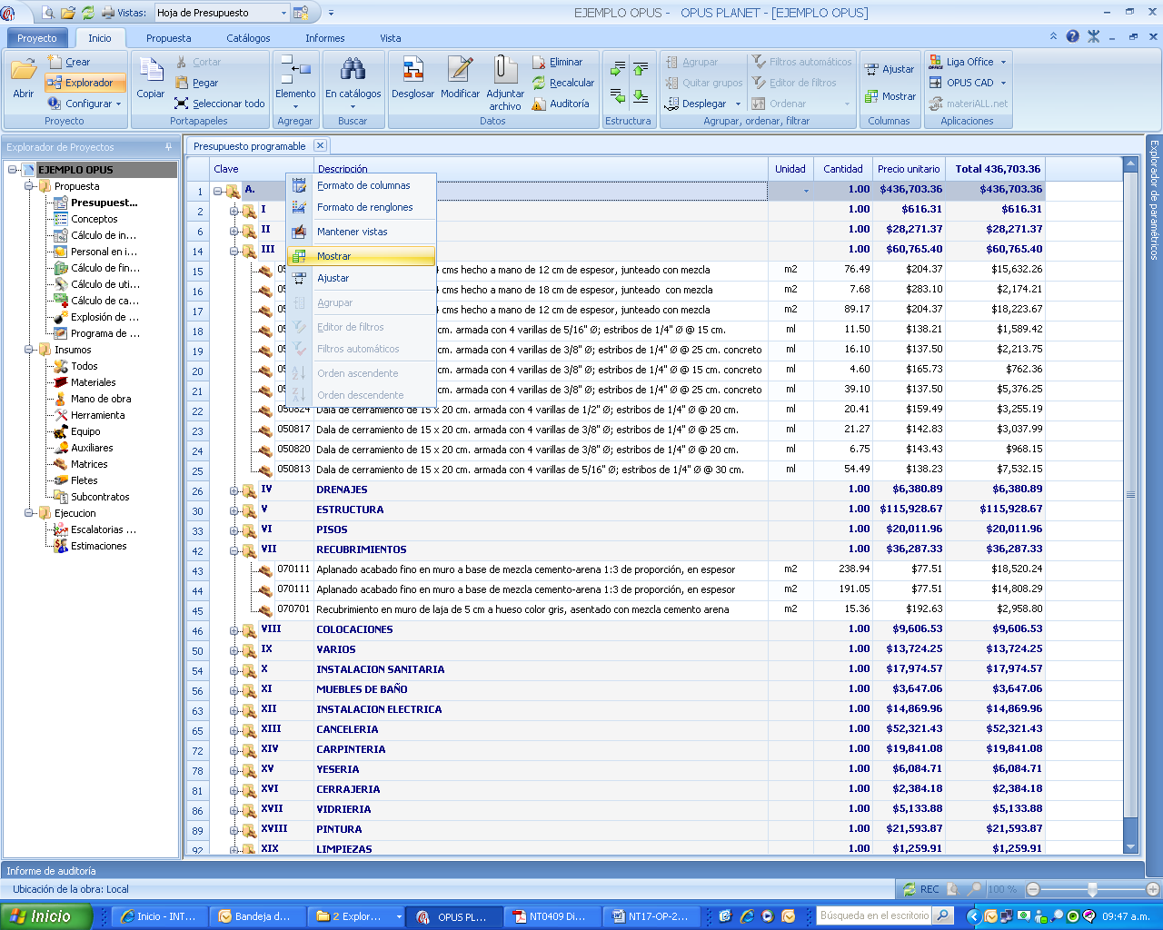 OPUS PLANET: Software de Precios Unitarios, Presupuestos y Control de ...