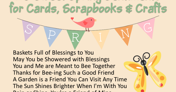 25 Spring Sentiments for Cards and Crafts