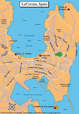 La Coruna Tourism Map | Map of Spain Tourism Region and Topography