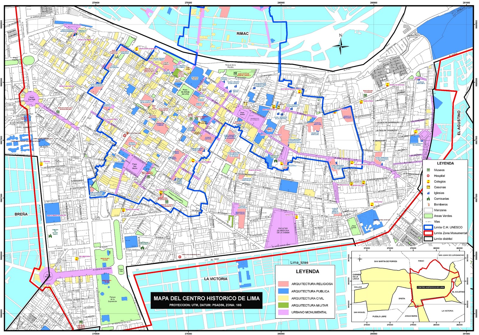 DePeru Blog: Mapa del centro Histórico de Lima