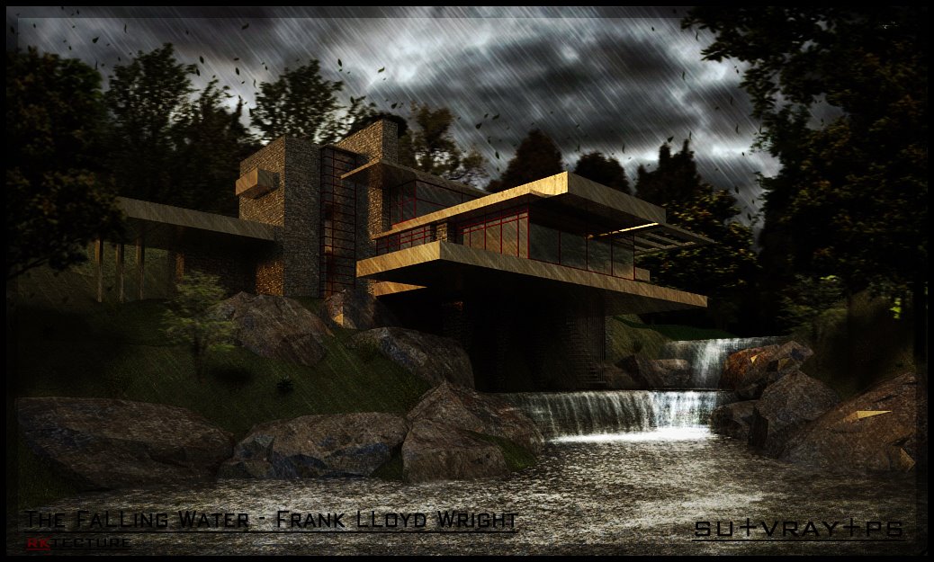 SKETCHUP TEXTURE: FALLING WATER HOUSE CHALLENGE ENTRY
