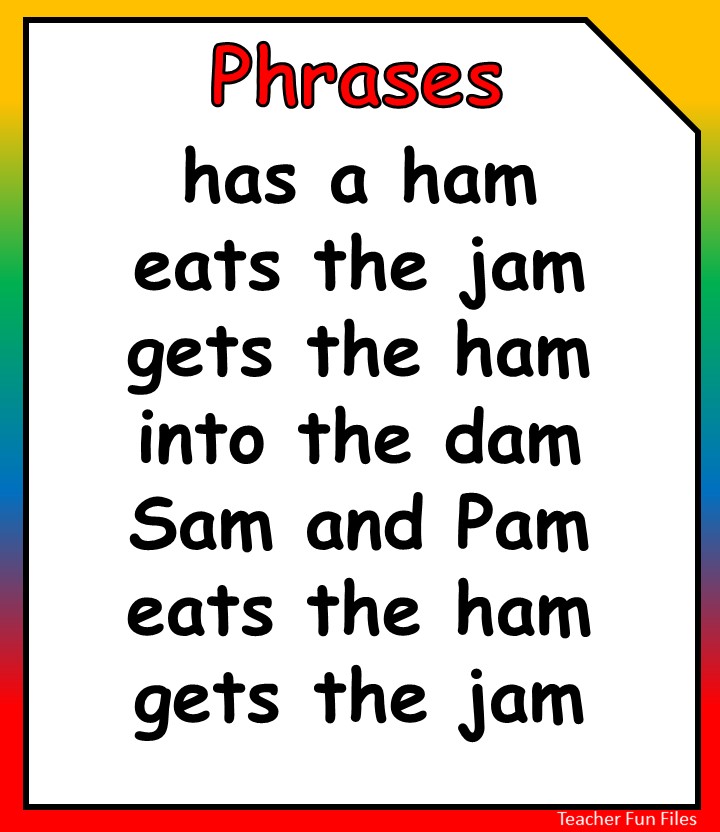 Teacher Fun Files: CVC Reading in Phrases