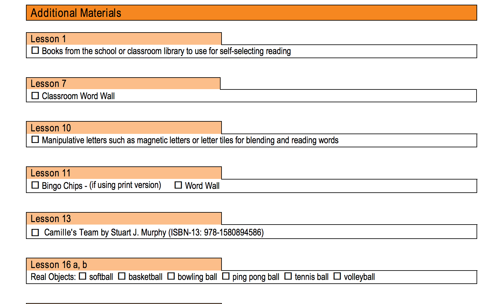 My Favorite Unique Learning Systems Lists and Lessons for Students with ...