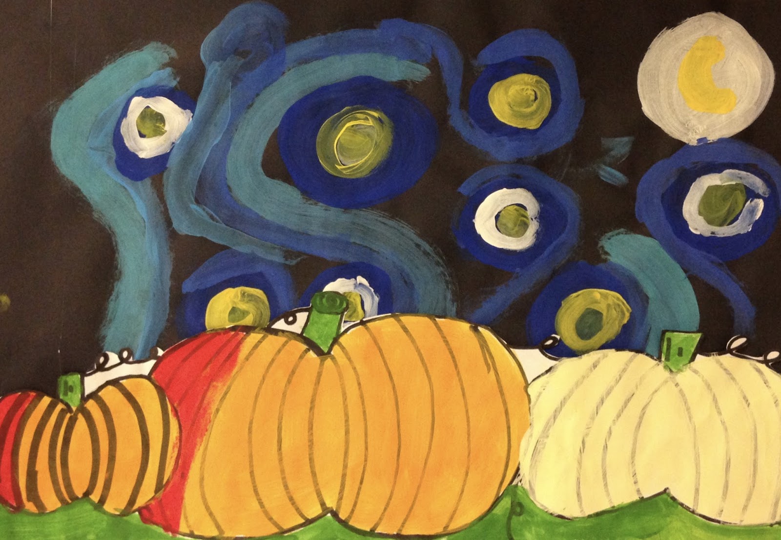 candice ashment art: Starry Starry Night Pumpkin Patch