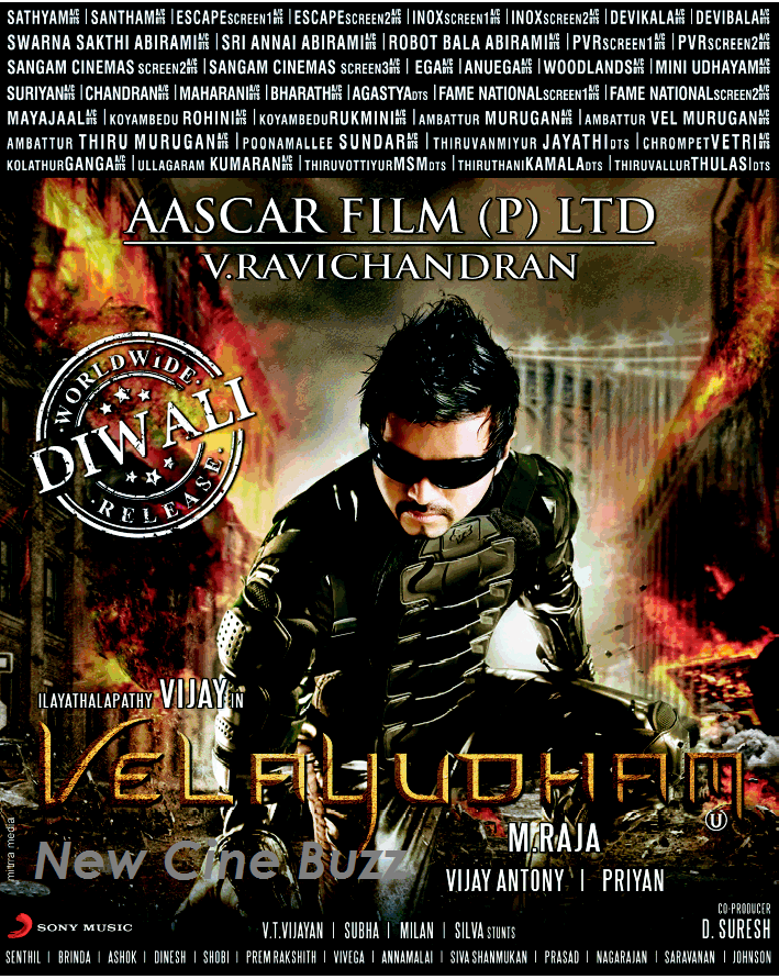 New Vijay's Velayudham Poster For its Release On Diwali | Total Cinema ...