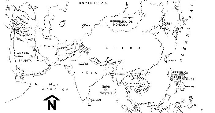 Pinto Dibujos: Mapa de asia con nombres para imprimir