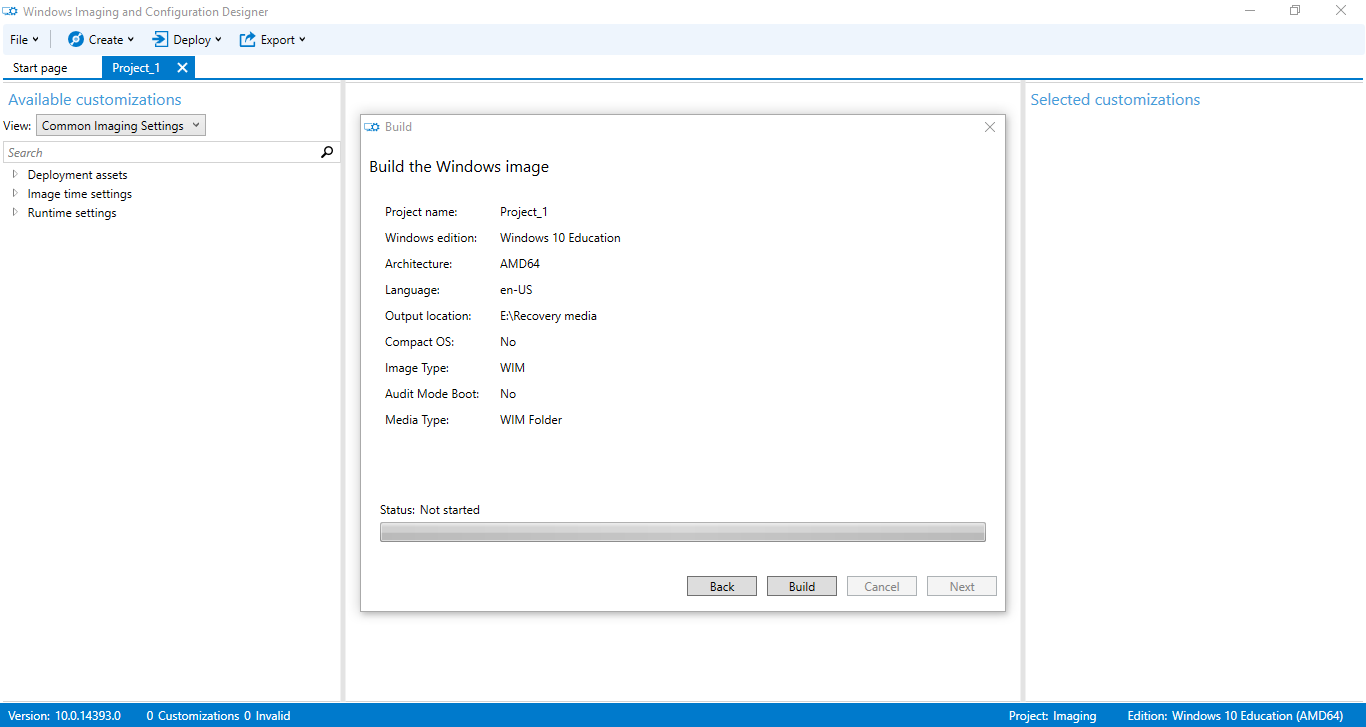 test: Sử dụng Windows ICD tạo Recovery media cho máy tính chạy Windows 10