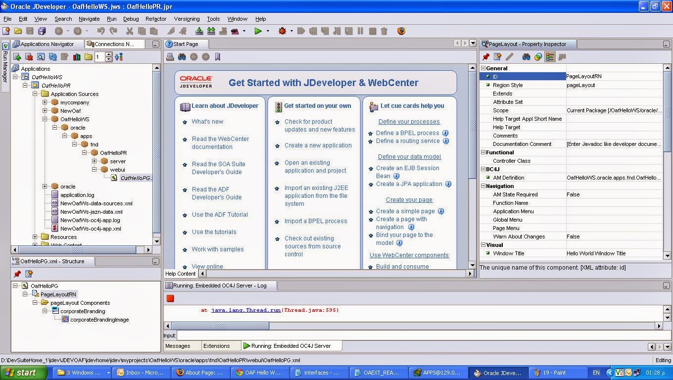 ORACLE TIPS: OAF Hello Page