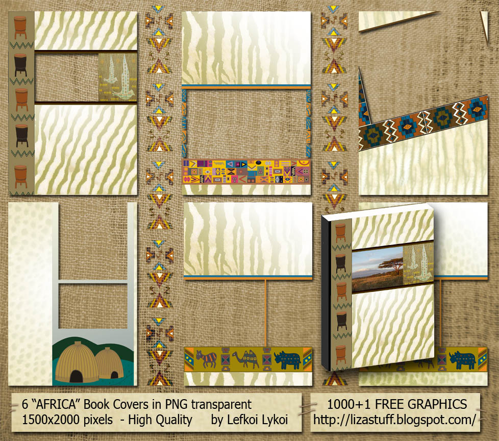 6 "Africa" Book Covers in PNG transparent 1500 x 2000 pixels - High ...