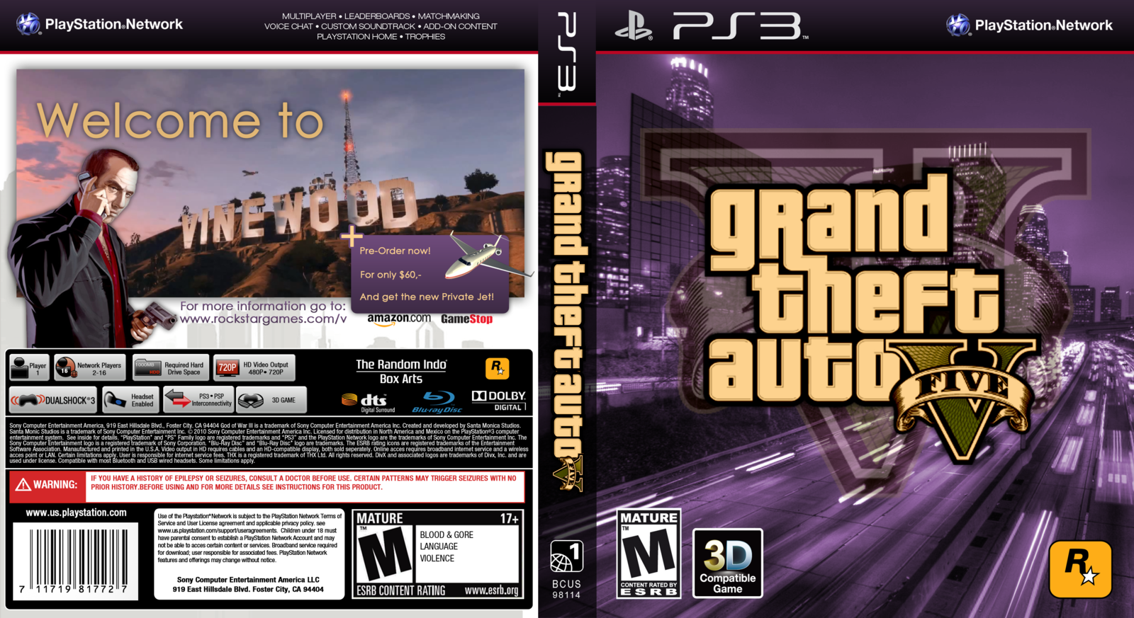 Capa do Jogo - Grand Theft Auto V (GTA 5) PS3 Capas de DVDs - Capas de ...
