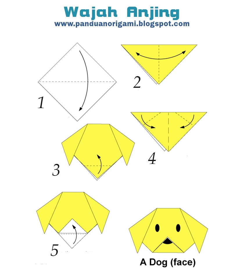 Panduan Membuat Origami Wajah Anjing - Panduan Belajar Membuat Origami