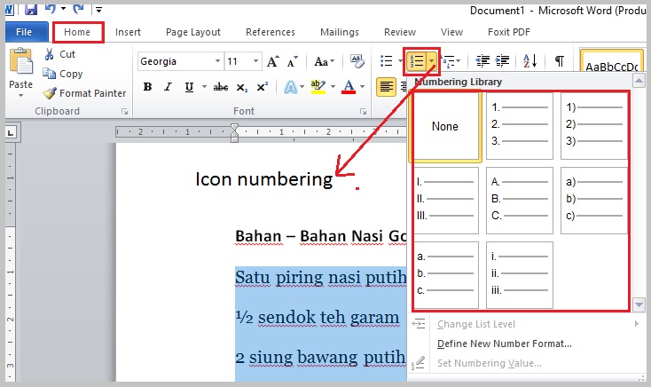 Cara Membuat Bullet and Numbering di Microsoft Word - Sinau Komputer