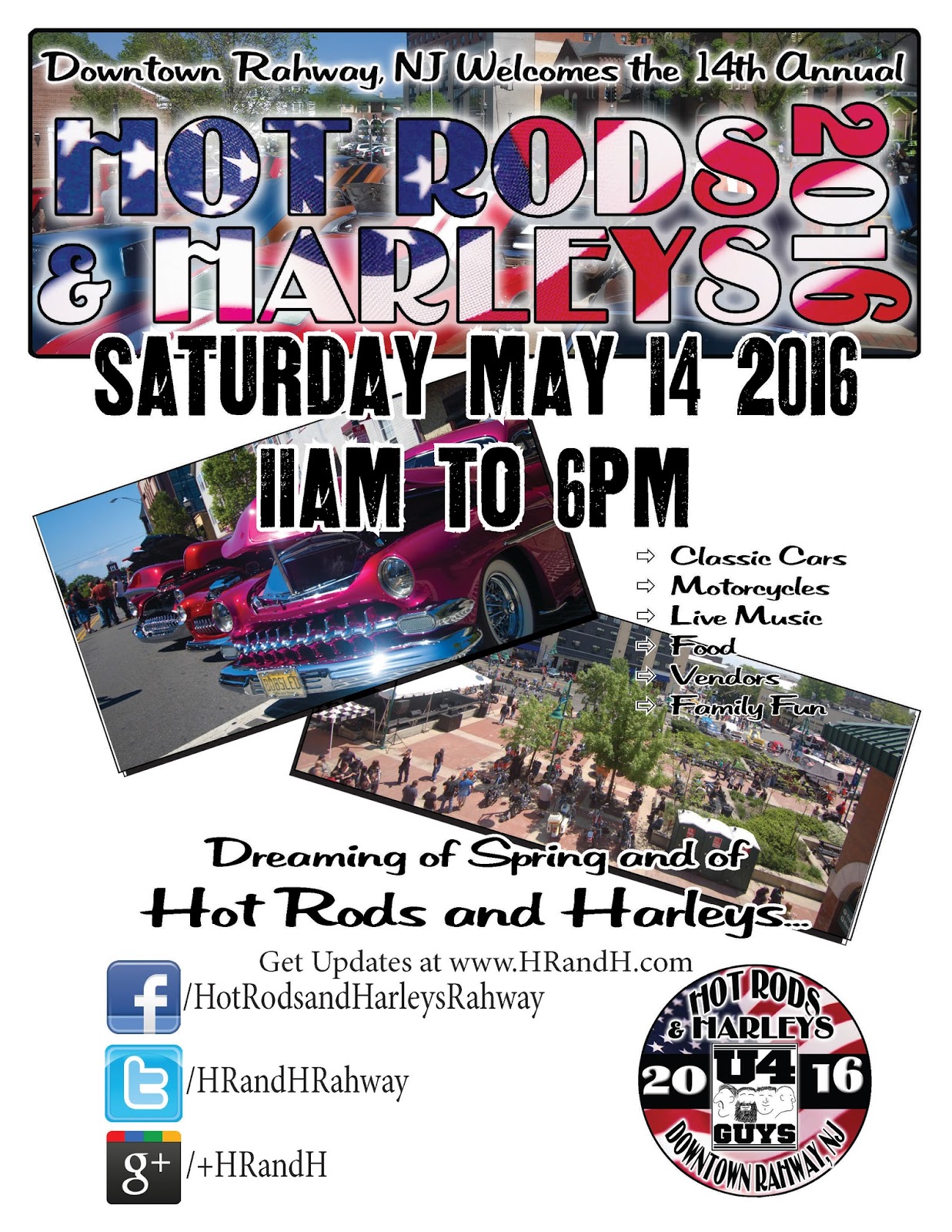 Hot Rods and Harleys 2017: Hot Rods and Harleys, Downtown Rahway is May 14!