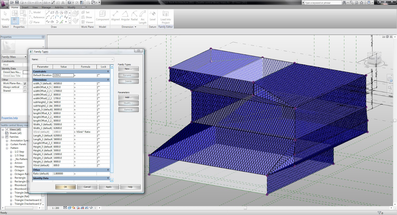 expedition: ARCH653 Parametric Revit Model - Seattle Central Library