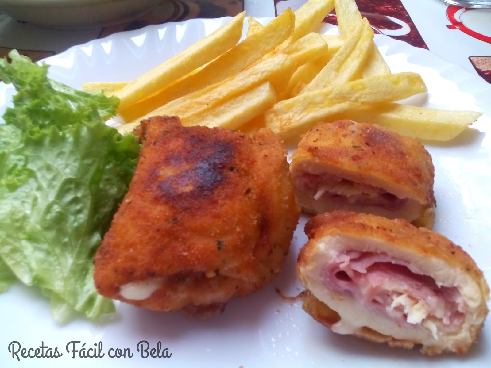 Pollo relleno de jamón y queso - Recetas Fácil con Bela