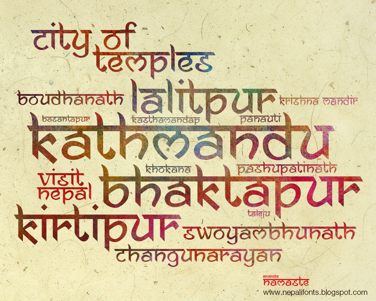 New Nepali Fonts: Ananda Namaste Free Font