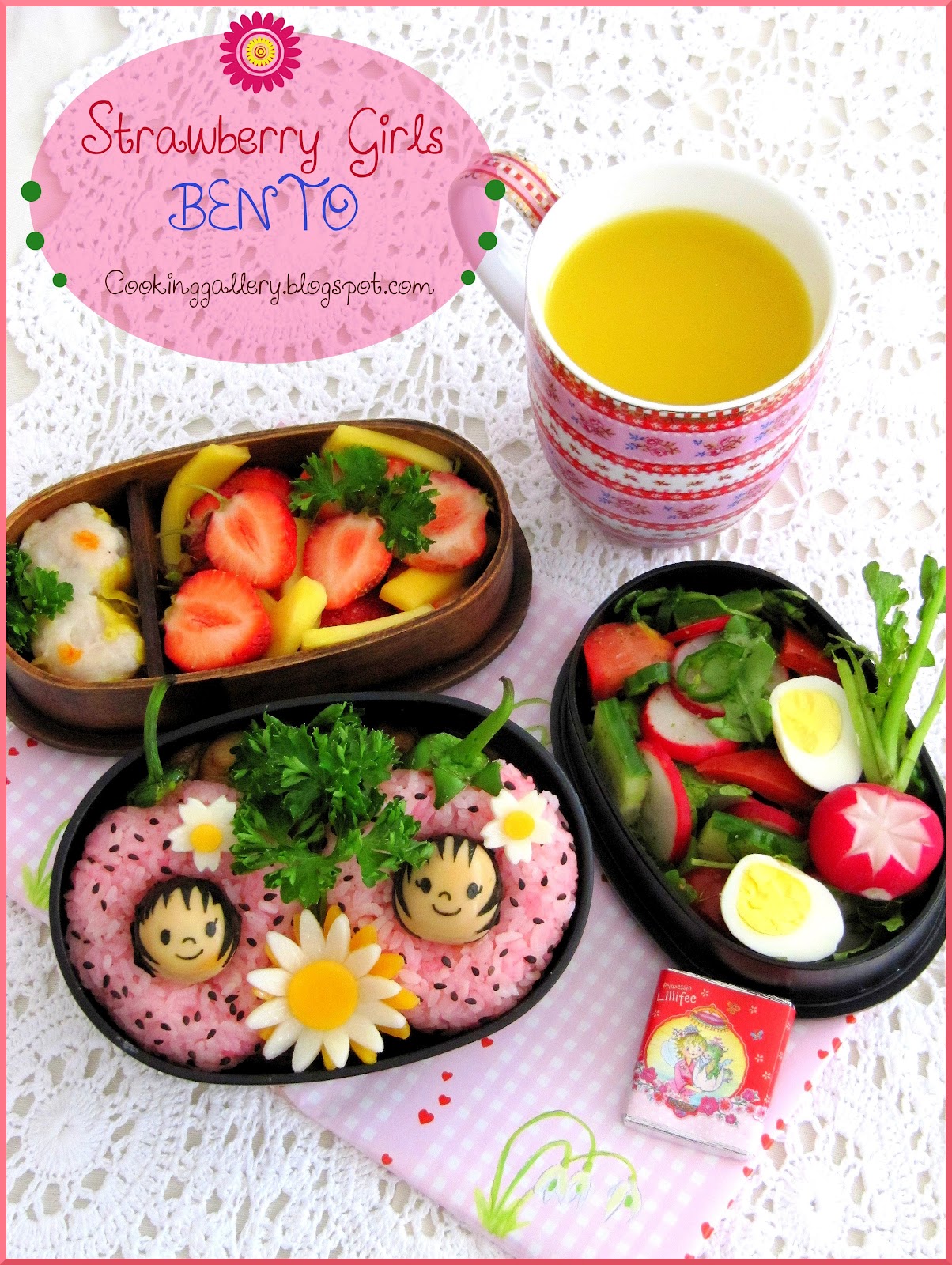 Strawberry Girls Bento | Cooking Gallery