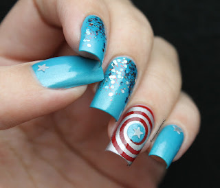 My Nail Art Journal: Captain America Inspired Nails
