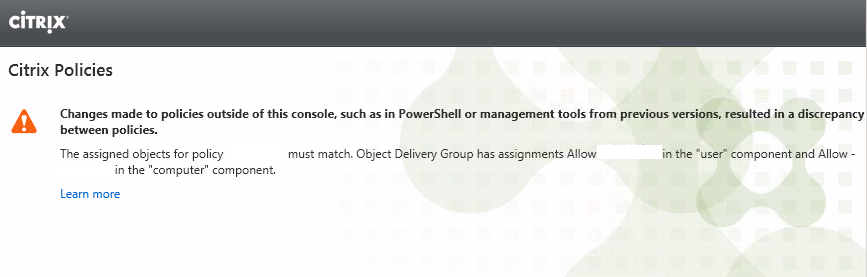 Duplicate Citrix Studio Policies - Error | Paul McCran