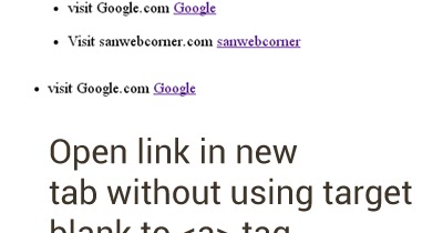 Open link in new tab without target _blank using javascript