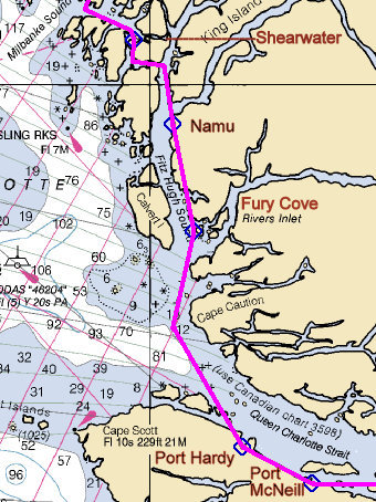 Sailing Rover: Port McNeill to Shearwater, British Columbia
