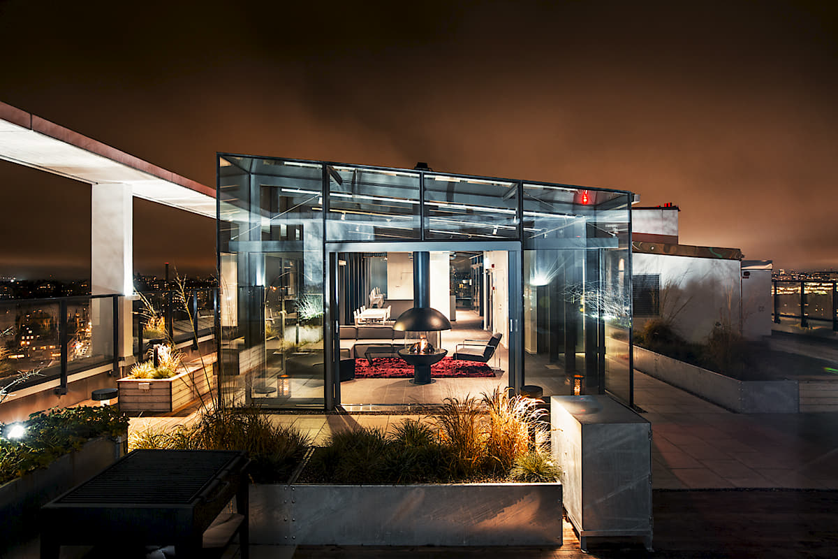 Modern rooftop apartment in Sweden with an amazing terrace